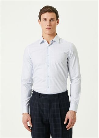 Palzileri Lab Erkek Mavi Mikro Desenli Gömlek 39 IT