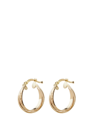 Collection Kadın Halka Formlu Altın Rengi Küpe EU