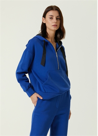 Network Kadın Basic Fit Mavi Sweatshirt XL EU