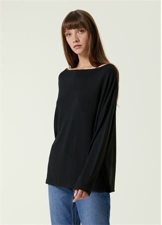 Allsaints Kadın Rita Siyah Kayık Yaka Uzun Kol T-shirt S EU