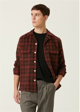 Allsaints Erkek Bernstadt Kırmızı Kareli Gömlek M EU