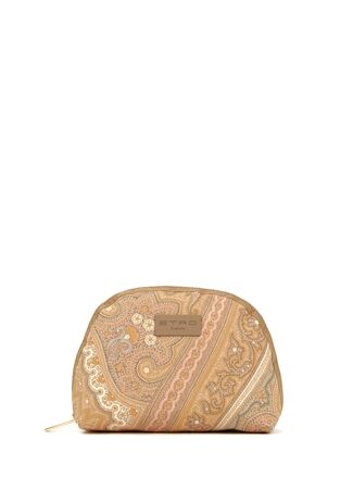 Etro Kadın Bej Şal Desenli Makyaj Çantası EU