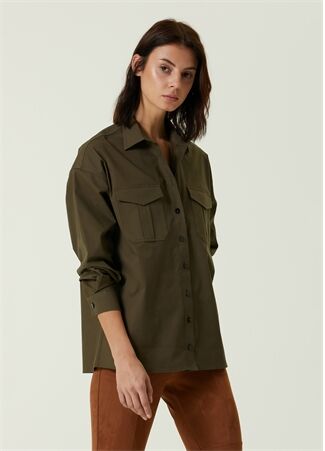 Network Kadın Regular Fit Haki Gömlek L EU