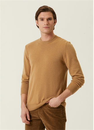 Network Erkek Slim Fit Hardal Kaşmir Kazak Sarı XS EU