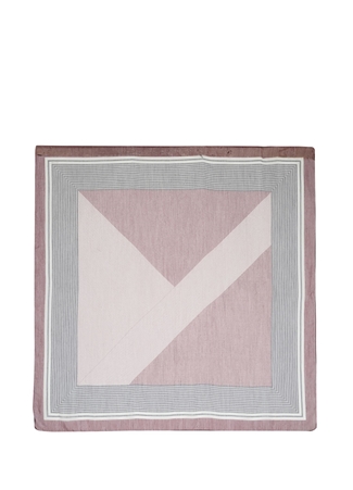 Pal Zileri Erkek Pembe Gri Geometrik Desenli Atkı EU