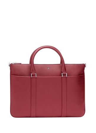 Montblanc Erkek Kırmızı Logolu Deri Evrak Çantası EU