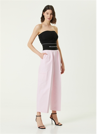 Alexander Wang Kadın Pembe Siyah Logo Bantlı Bol Pantolon 8 US Alexander Wang Kadın Pembe Siyah Logo Bantlı Bol Pantolon 8 US