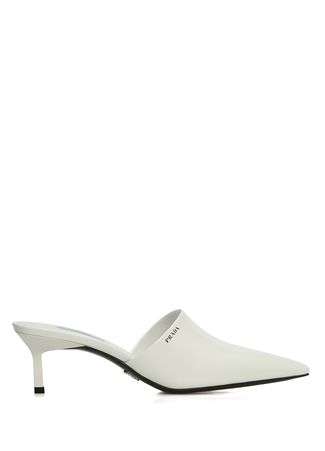 Prada Kadın Beyaz Logo Detaylı Deri Terlik 36 EU