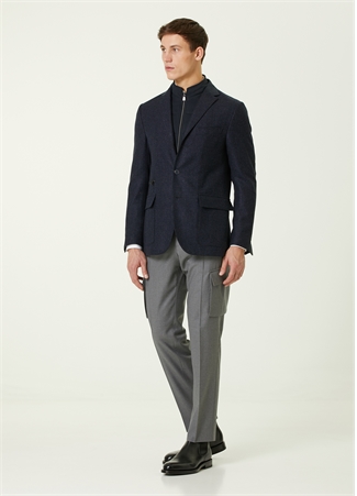 Corneliani Erkek Gri Yün Kargo Pantolon 54 IT Corneliani Erkek Gri Yün Kargo Pantolon 54 IT