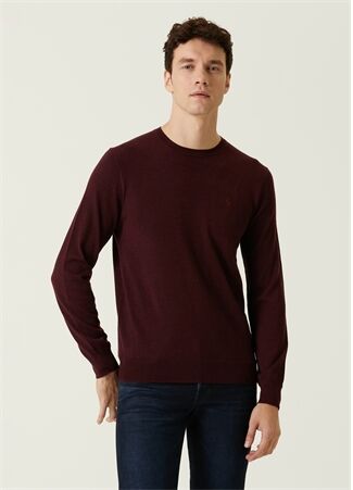 Polo Ralph Lauren Erkek Bordo Yün Kazak M EU