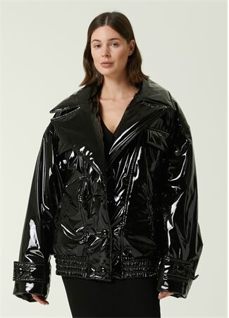 Dolce&Gabbana Kadın Siyah Kelebek Yaka Mont 40 IT