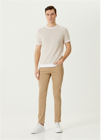 Network Erkek Slim Fit Camel Casual Pantolon Kahverengi 3/32 EU