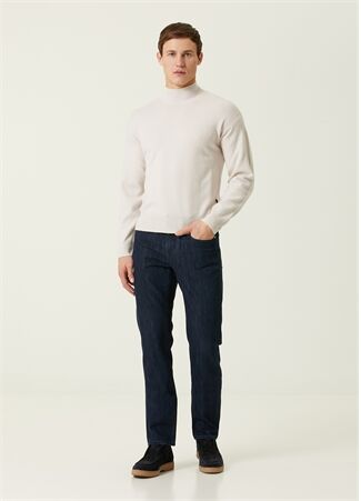 Z Zegna Erkek Lacivert Yüksek Bel Jean Pantolon 34 IT