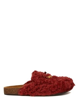 Tory Burch Kadın Charm Mammoth Kırmızı Terlik Bordo 9 US