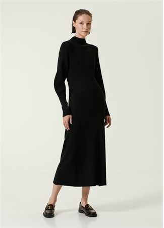 Loulou Studio Kadın Siyah Dik Yaka Midi Yün Elbise S EU Loulou Studio Kadın Siyah Dik Yaka Midi Yün Elbise S EU