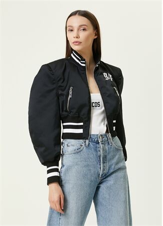 Gcds Kadın Siyah Dik Yaka Baskılı Bomber Ceket Xs Eu Gcds Kadın Siyah Dik Yaka Baskılı Bomber Ceket Xs Eu