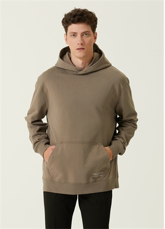 Allsaints Erkek Raine Vizon Kapüşonlu Sweatshirt Bej S EU