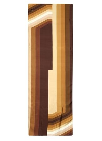 Pal Zileri Erkek Kahverengi Geometrik Desenli İpek Atkı EU