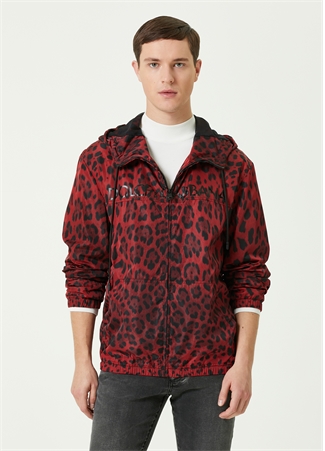 Dolce&Gabbana Erkek Kırmızı Siyah Kapüşonlu Leopar Desenli Mont 46 IT Dolce&Gabbana Erkek Kırmızı Siyah Kapüşonlu Leopar Desenli Mont 46 IT