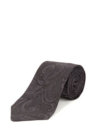 Etro Erkek Siyah Şal Desenli İpek Kravat EU