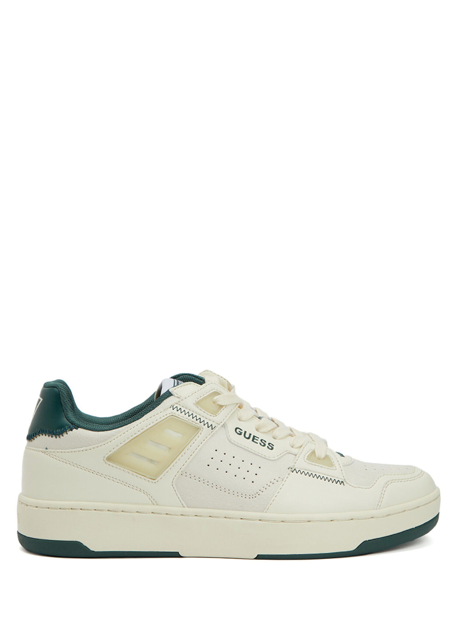 Guess - Vincent Beyaz Yeşil Erkek Sneaker - Beyaz-Yesil