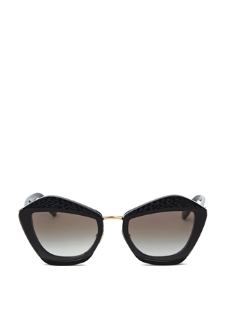 Miu Kadın Siyah Geometrik Formlu Güneş Gözlüğü 67 EU