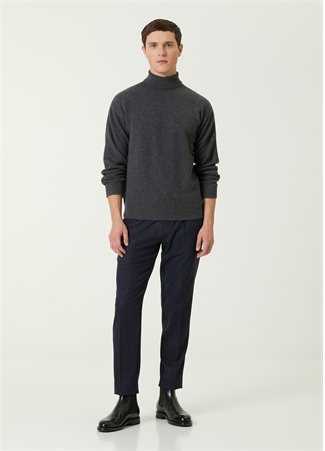 Scissor Scriptor Erkek Lacivert Beli Kordonlu Yün Pantolon 33 US Scissor Scriptor Erkek Lacivert Beli Kordonlu Yün Pantolon 33 US