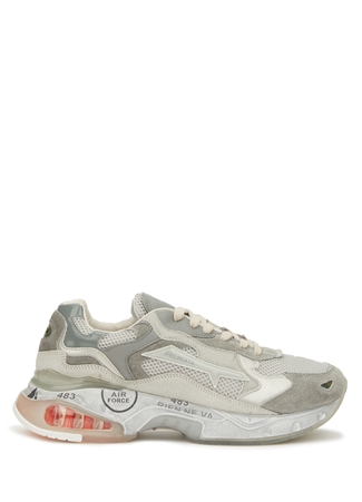 Premiata st Erkek Gri Kalın Tabanlı Logolu Deri Sneaker 42 EU Premiata st Erkek Gri Kalın Tabanlı Logolu Deri Sneaker 42 EU