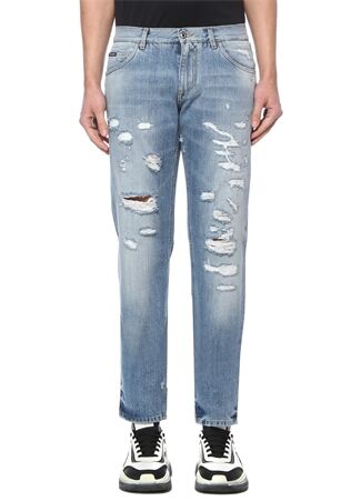 Dolce&Gabbana Erkek Mavi Yıpratma Detaylı Jean Pantolon 46 IT Dolce&Gabbana Erkek Mavi Yıpratma Detaylı Jean Pantolon 46 IT