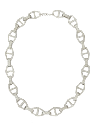 Semra Ecer Erkek Çift Zincir Gümüş Rengi Kolye EU