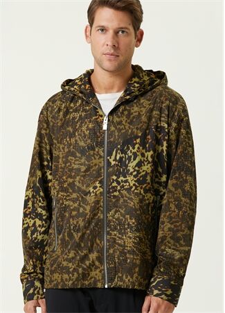 Givenchy Erkek Haki Kapüşonlu Desenli Ceket 48 IT