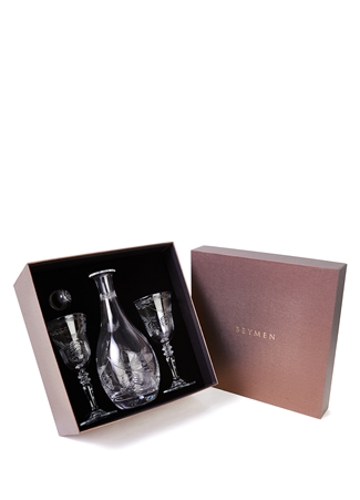 Beymen Hediye Kozalak Desenli Cam Şarap Seti Beymen Hediye Kozalak Desenli Cam Şarap Seti