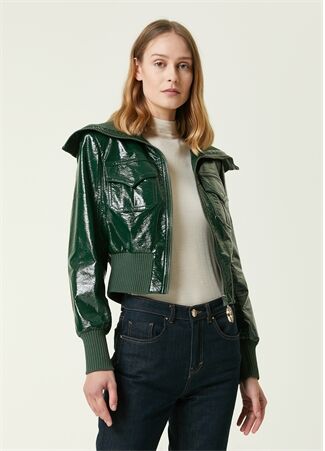 Zimmermann Kadın Koyu Yeşil Dik Yaka Bomber Mont 2 US