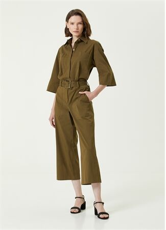 Michael Kors Kadın Yeşil Kemer Detaylı Tulum XS EU