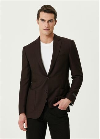 Pal Zileri Erkek Bordo Dokulu Yün Ceket 54 IT Pal Zileri Erkek Bordo Dokulu Yün Ceket 54 IT