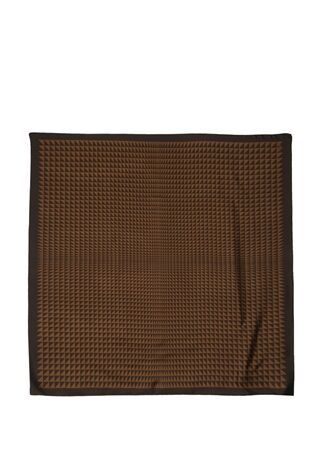 Pal Zileri Erkek Kahverengi Geometrik Desenli İpek Atkı EU