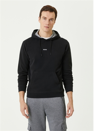 Boss Erkek Relaxed Fit Siyah Logolu Sweatshirt S EU Boss Erkek Relaxed Fit Siyah Logolu Sweatshirt S EU