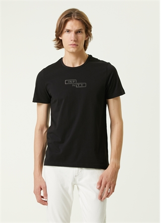 Beymen Club Erkek Siyah Reflektif Slogan Baskılı T-shirt S