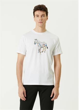 PS by Paul Smith Erkek Beyaz Zebra Detaylı Organik Pamuk T-shirt L EU PS by Paul Smith Erkek Beyaz Zebra Detaylı Organik Pamuk T-shirt L EU