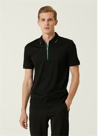Boss Erkek Siyah Polo Yaka T-shirt S EU