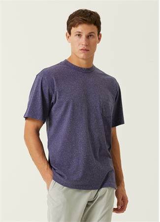 John Elliott Erkek Mor Nopeli Bisiklet Yaka T-shirt S EU