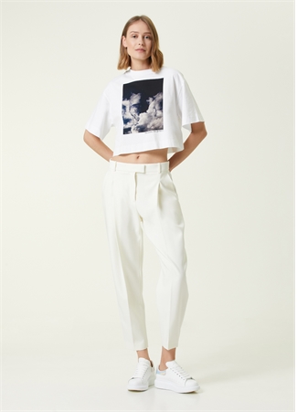 Alexander Mcqueen Kadın Pantolon Beyaz 40 It Alexander Mcqueen Kadın Pantolon Beyaz 40 It