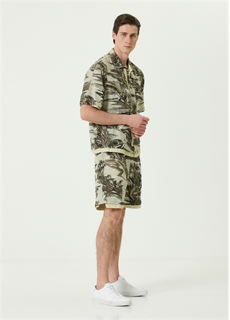 Stone Island Shadow Erkek Bej Desenli Keten Bermuda 48 It Stone Island Shadow Erkek Bej Desenli Keten Bermuda 48 It