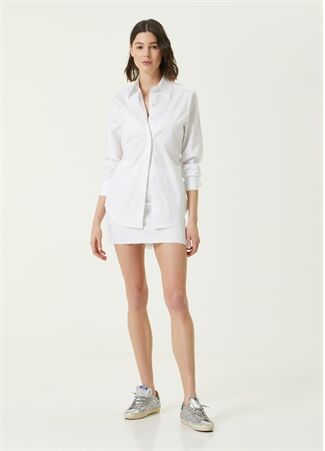 Cekette Kadın Beyaz Çizgili Mini Etek S EU