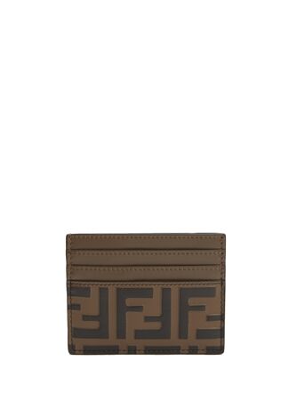 Fendi Kadın Kahverengi Logo Kabartmalı Deri Kartlık EU