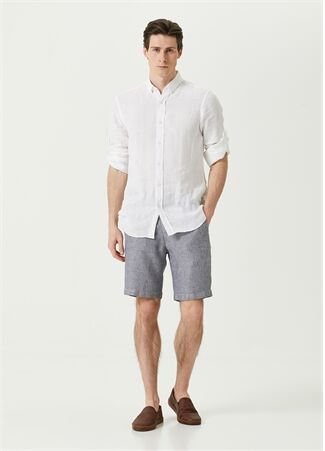 Fiji Erkek Mavi Keten Bermuda S Eu