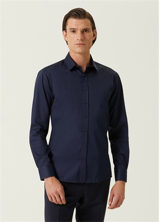 Network Erkek Slim Fit Lacivert Balenli İngiliz Yaka Gömlek 38 EU Network Erkek Slim Fit Lacivert Balenli İngiliz Yaka Gömlek 38 EU