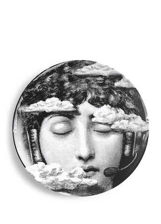 Fornasetti Tema e Variazioni no 402 Porselen Dekoratif Tabak Siyah Fornasetti Tema e Variazioni no 402 Porselen Dekoratif Tabak Siyah