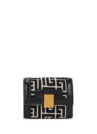 Balmain Kadın 945 Siyah Ekru Jakarlı Cüzdan EU