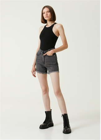 Allsaints Kadın Yanni Gri Yüksek Bel Jean Şort 24 UK Allsaints Kadın Yanni Gri Yüksek Bel Jean Şort 24 UK